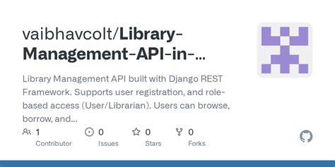Github Vaibhavcoltlibrary Management Api In Django Rest Framework