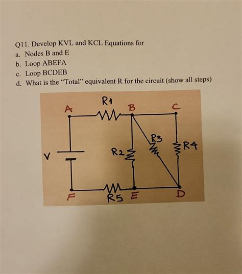 Solved Q Develop KVL And KCL Equations For A Nodes B And Chegg