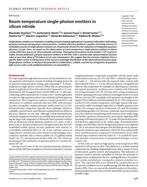 Pdf Room Temperature Single Photon Emitters In Silicon Nitride