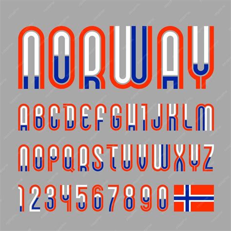 Premium Vector Font Norway Trendy Bright Alphabet