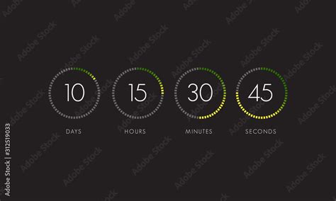 Countdown Clock Counter Timer Vector Digital Count Down Circle Board