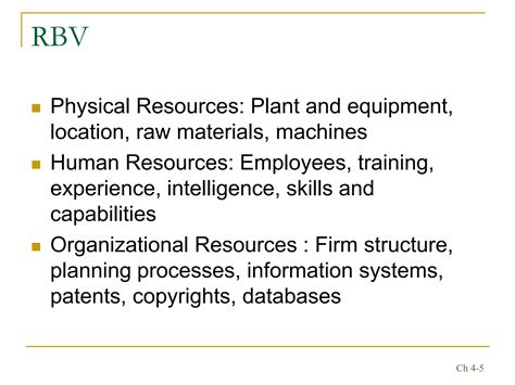 Resource Based View Theory Ppt