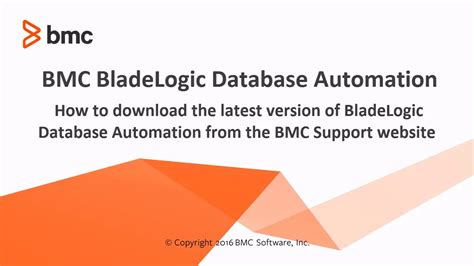 Bda Downloading Bmc Database Automation Youtube