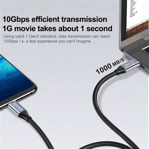 USB C Elbow 100W Quick Charger Cable USB3 1 10Gbps Cable USB C Thunderbolt 10Gbps Cable 4K Vidio