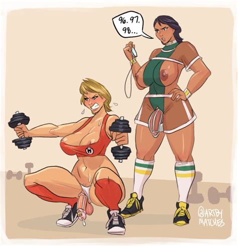 Rule 34 2futa 2futanari 2futas Artbymatches Blonde Hair Cage Caged