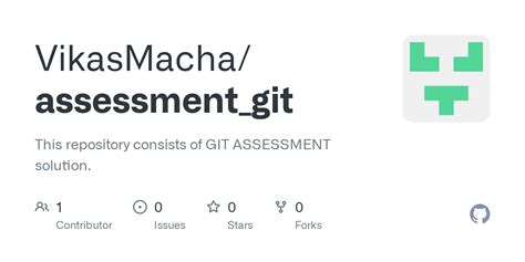Github Vikasmachaassessmentgit This Repository Consists Of Git Assessment Solution