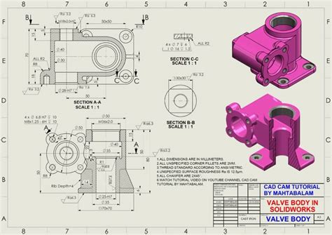 Solidworks Tutorial Valve Body Exercise 214