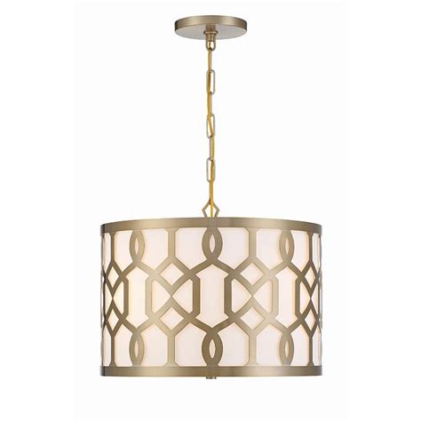 Crystorama Jennings 18 1 4 Wide Aged Brass Drum Pendant Light 39x95 Lamps Plus