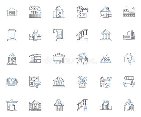 Investment Strategy Line Icons Collection Diversification Risk