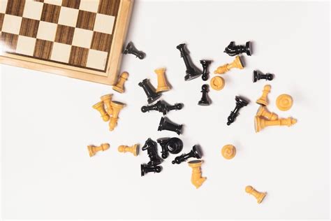 Beautiful Girl Playing Chess Premium Photo