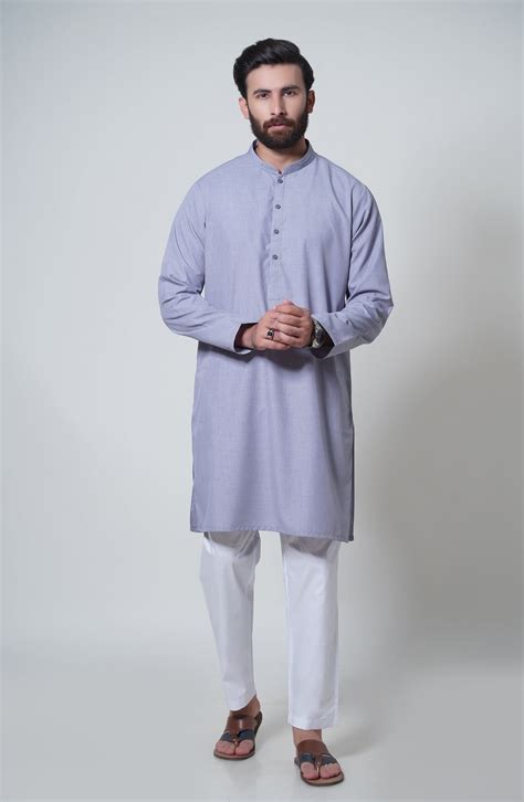 Blended Kurta Light Grey