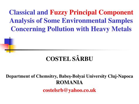 Ppt Classical And Fuzzy Principal Component Analysis Of Some