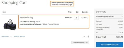In Frontend Magento 2 Custom Options Absolute Price