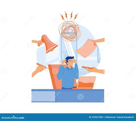 Multitasking Work Concept Time Management Planning And Scheduling Concept Man In Workplace