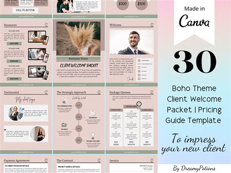 30 Boho Theme Client Welcome Packet Template For Coaches Client Onboarding Welcome Guide