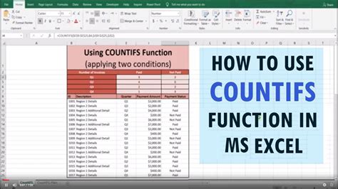 Ms Excel Tutorial How To Use Countifs Function In Microsoft Excel Youtube