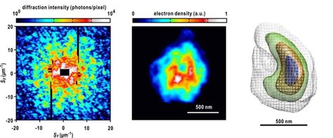 A Single Shot Diffraction Pattern Left Panel A Projected Electron
