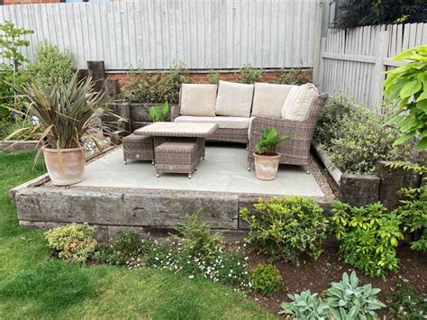 Patio Made With Used Tropical Hardwood Railway Sleepers