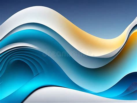 3d Modern Wave Curve Abstract Presentation Background Ai Generated Stock Illustration