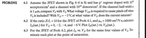 PROBLEMS Assume The JFET Shown In Fig Is Si Chegg Com