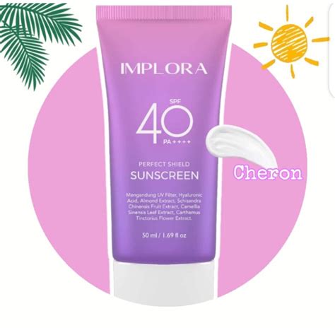 Jual Implora Perfect Shield Sunscreen Spf40 Pa 50ml Sunscreen Implora Bpom Shopee