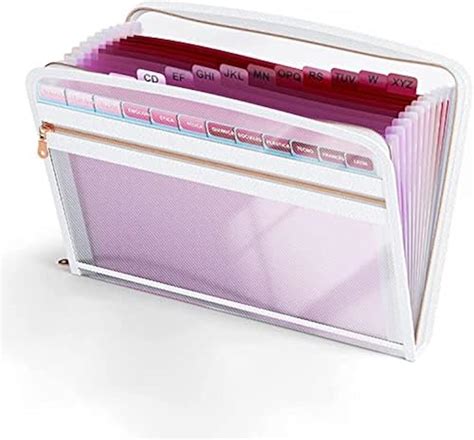 Thinktex Expanding Accordion File Folder With Zipper Closure Portable