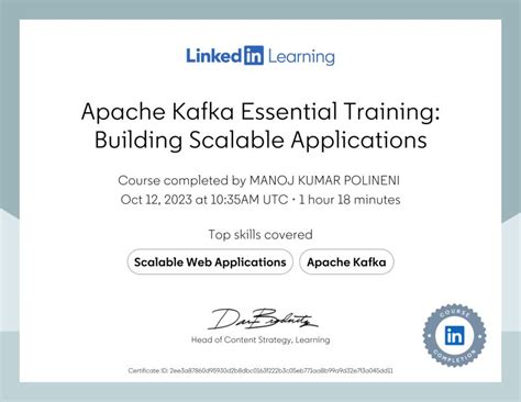 manoj kumar polineni on linkedin certificate of completion