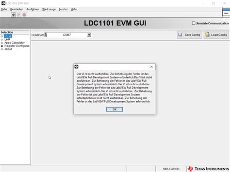 Ldc1101evm Issues Of Ldc 1101 Evm Gui Running Sensors Forum Sensors Ti E2e Support Forums