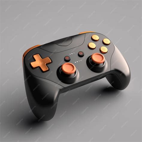 Premium Ai Image A Close Up Of A Black And Orange Controller On A