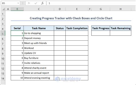Tracker In Excel Task Tracker Progress Tracker And So On