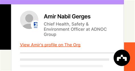Amir Nabil Gerges Chief Health Safety And Environment Officer At Adnoc Group The Org