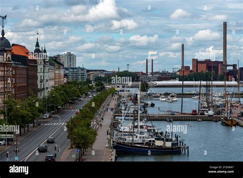 Aerial Drone Urban Landscape Helsinki Cityscape Capital Of Finland