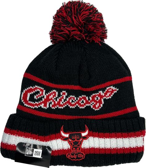New Era Chicago Bulls Beanie Mens Womens Cuffed Pom Knit