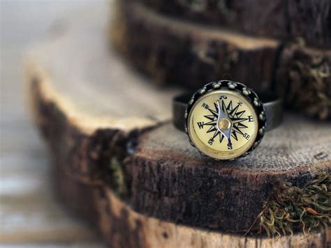 Compass Ring Compass Jewelry Functioning Compass Ring Etsy