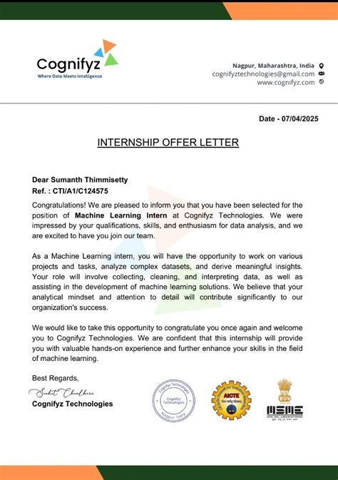 Machinelearning Internship Datascience Ai Cognifyztechnologies Sumanth Thimmisetty