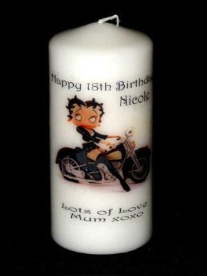 Betty Boop Biker Birthday Candle 18th 60th Personalised Keepsake T