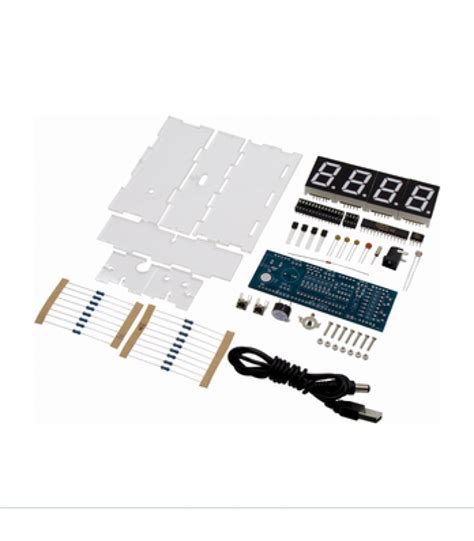 DIY Kit Blue LED Electronic Clock Microcontroller Digital Clock Time Thermometer DIY CLKBL