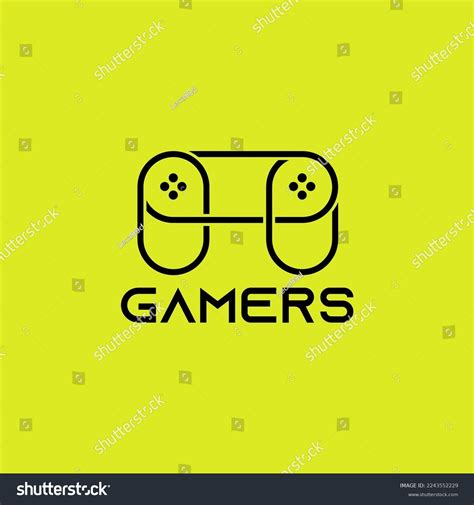 Gamer Logo Controller Symbol Minimalist Stock Vector Royalty Free