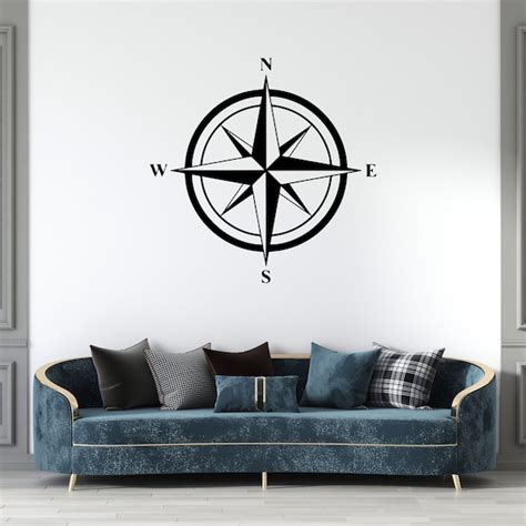 Compass Wall Decal Etsy
