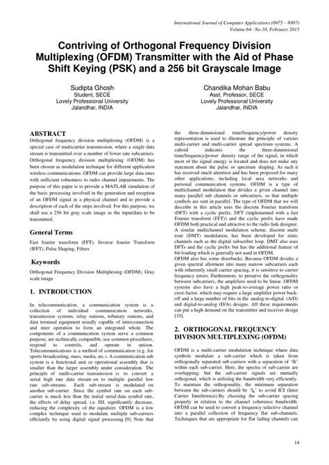Pdf Contriving Of Orthogonal Frequency Division Multiplexing Ofdm Transmitter With The Aid