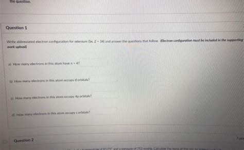 Solved Write Abbreviated Electron Configuration For Selenium Chegg