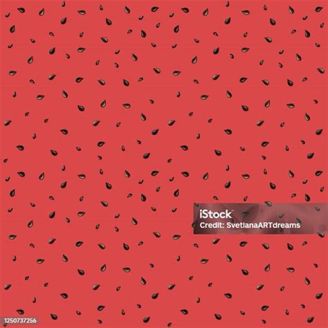 매끄러운 수박 종자 패턴 수채화 여름 반복 직물 질감과 씨앗 빨간색 배경 그림에 수박 씨앗 디지털 스크랩북 페이퍼 디자인