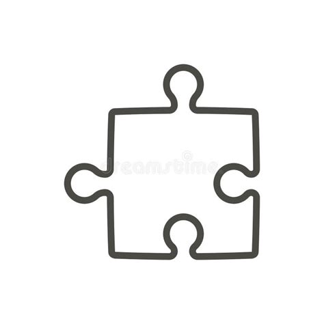 puzzle icon vector line solution concept symbol stock vector