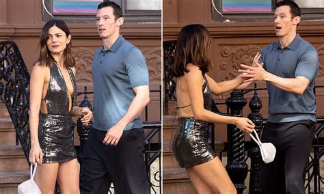 Braless Monica Barbaro Puts On An Animated Display As She Films Outdoor