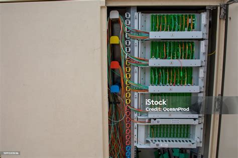 Fiber Network Street Box Landline Telephone Wires Switchboard