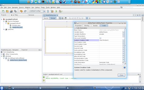 Java How To Insert My Own Code To Netbeans Gui Builder Stack Overflow