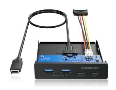 GrauGear G MP GrauGear USB HUB Multi Front Panel USB Gen Type C Retail OCTO Com