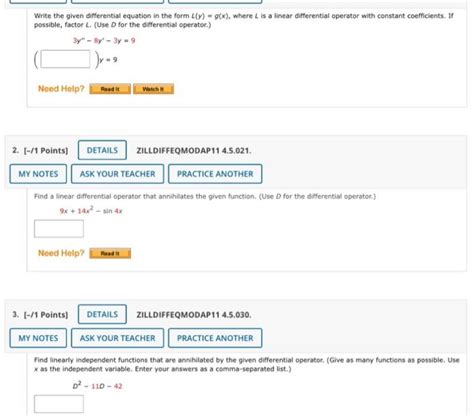 Solved Write The Given Differential Equation In The Form Chegg