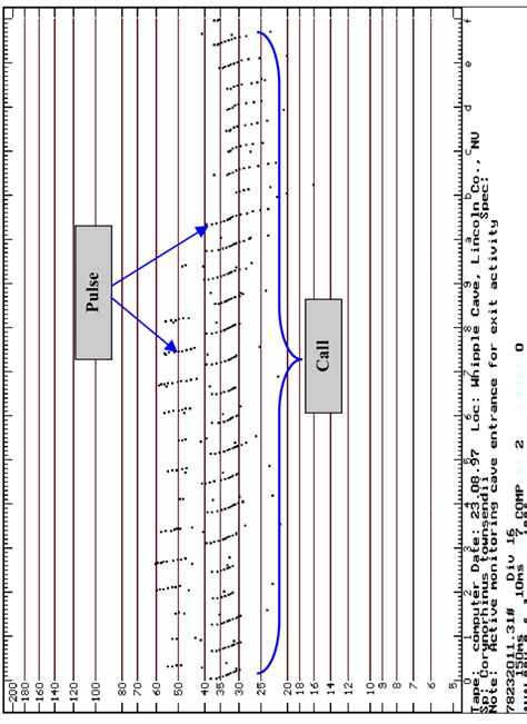 Sonogram Of The Echolocation Call Of Townsends Big Eared Bat Recorded Download Scientific