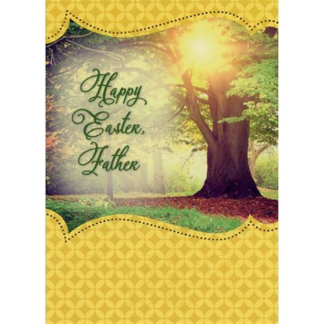 Sunlight Shining Through Tree Photograph Yellow Borders Father Easter
